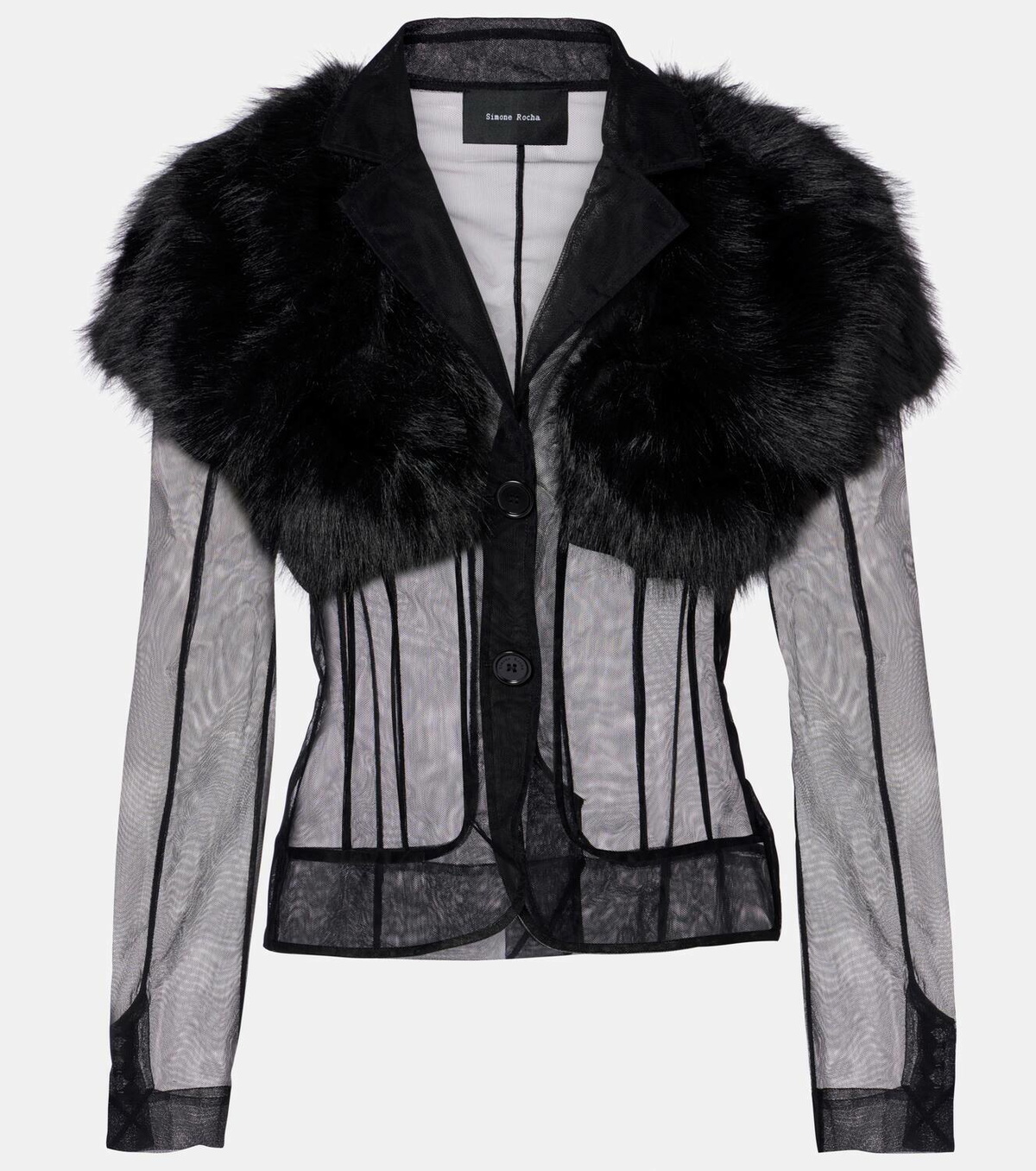 Simone Rocha Faux fur and mesh jacket Simone Rocha