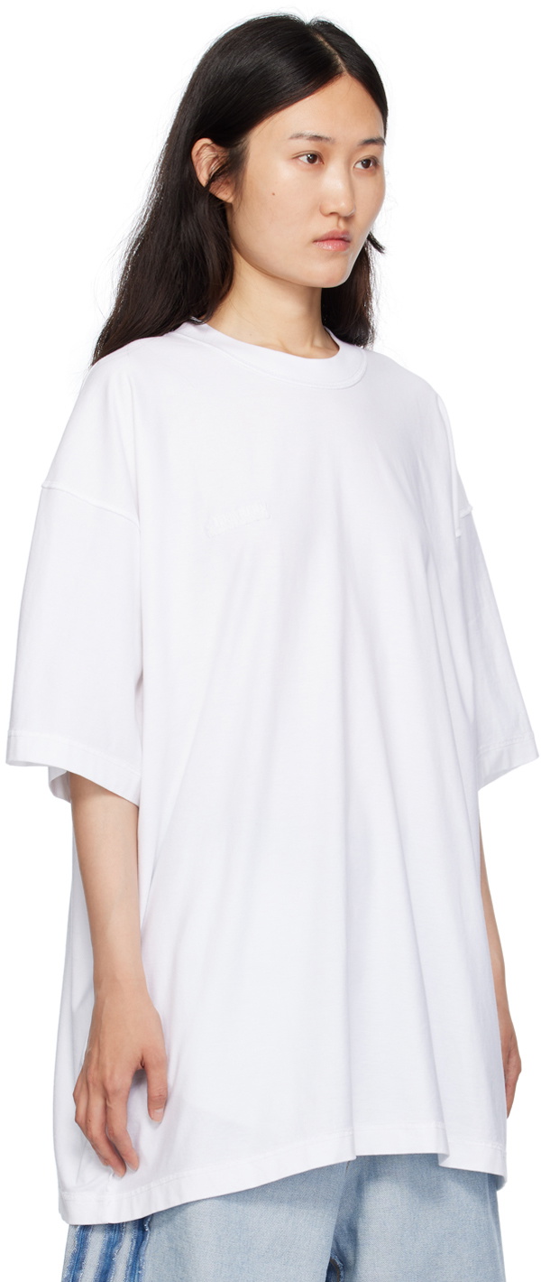 VETEMENTS White Embroidered T-Shirt Vetements
