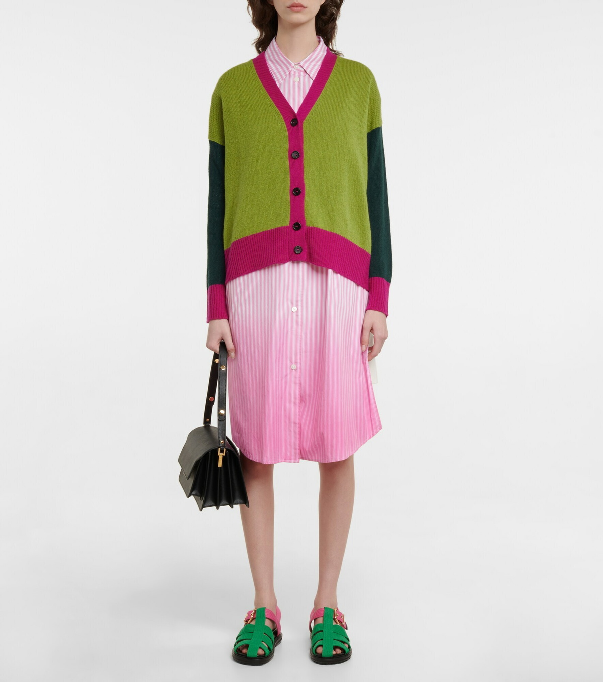 Marni - Colorblocked cashmere cardigan Marni