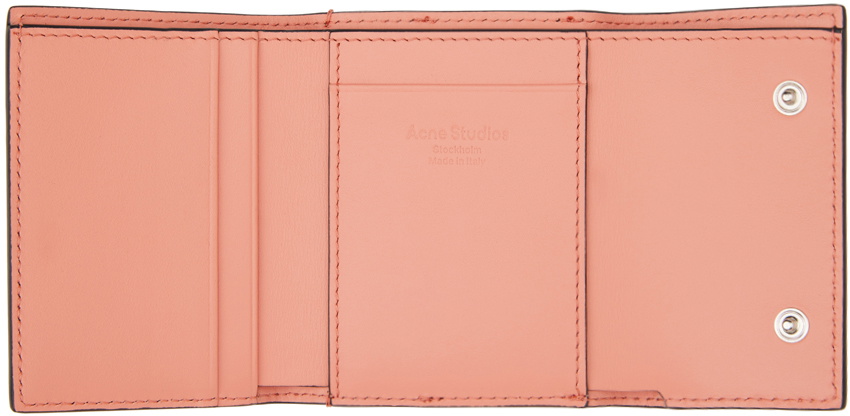 Acne Studios Pink Trifold Leather Wallet Acne Studios