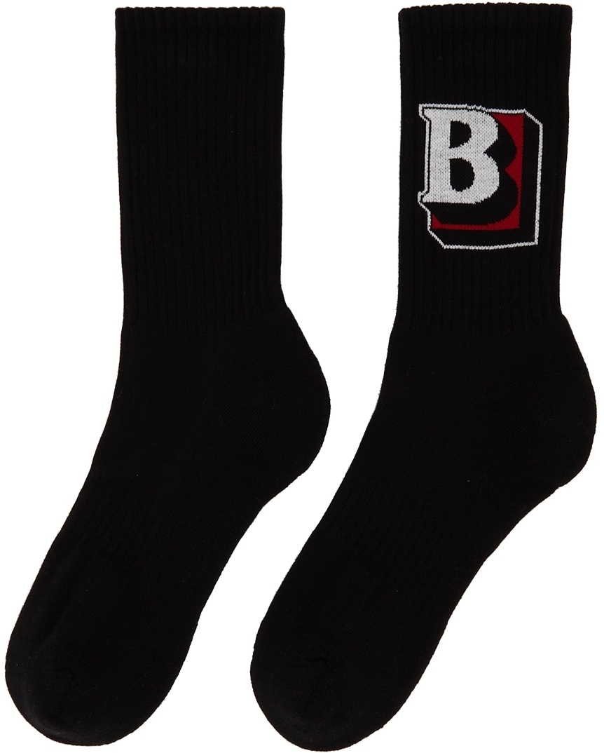 Burberry Black 'B' Logo Sports Socks Burberry
