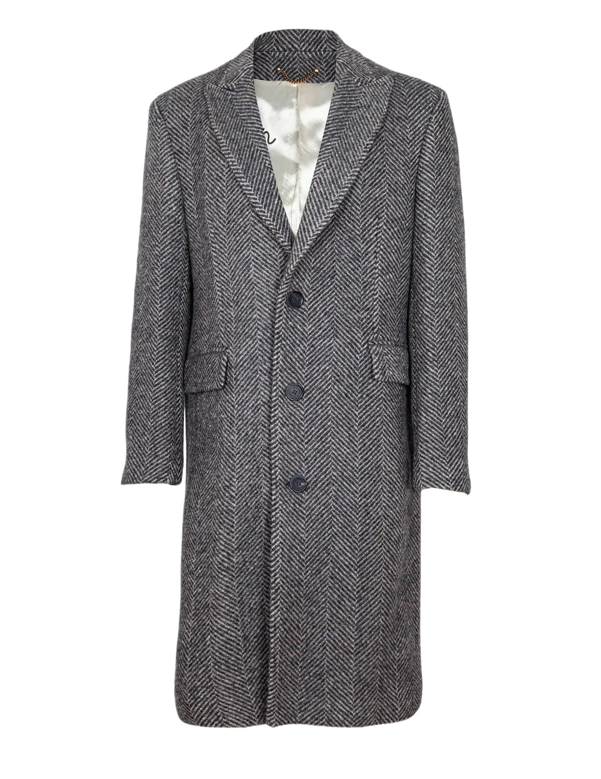 Golden Goose Wool Coat In Beige And Grey Golden Goose Deluxe Brand