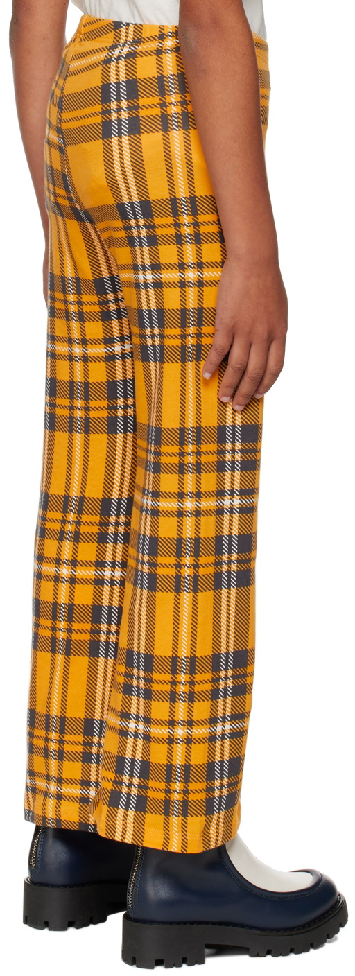 Mini Rodini Kids Yellow Check Trousers Mini Rodini