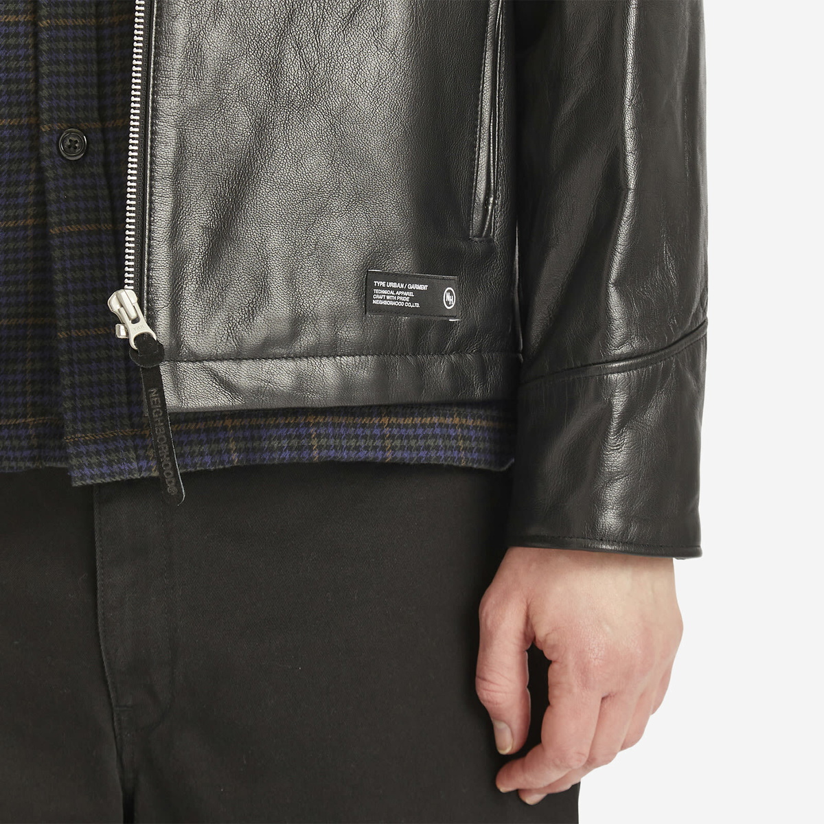 Neighborhood Men's Leather PM Jacket in Black Neighborhood