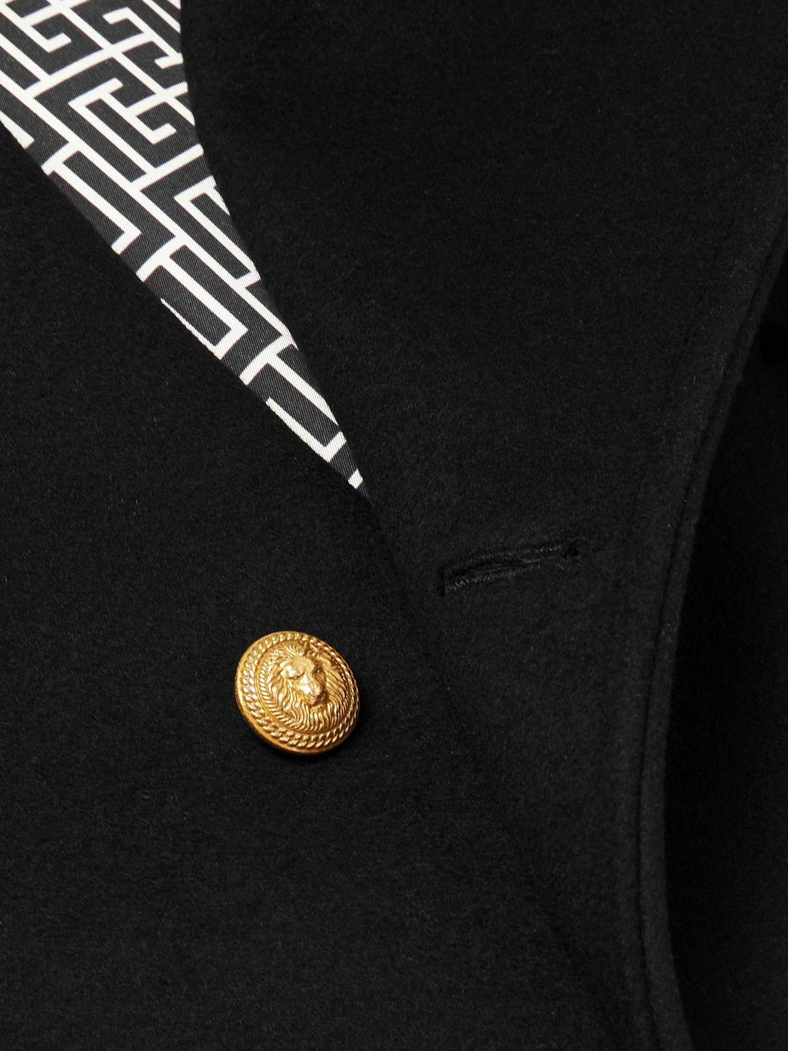 Balmain - Officer Double-Breasted Wool Coat - Black Balmain