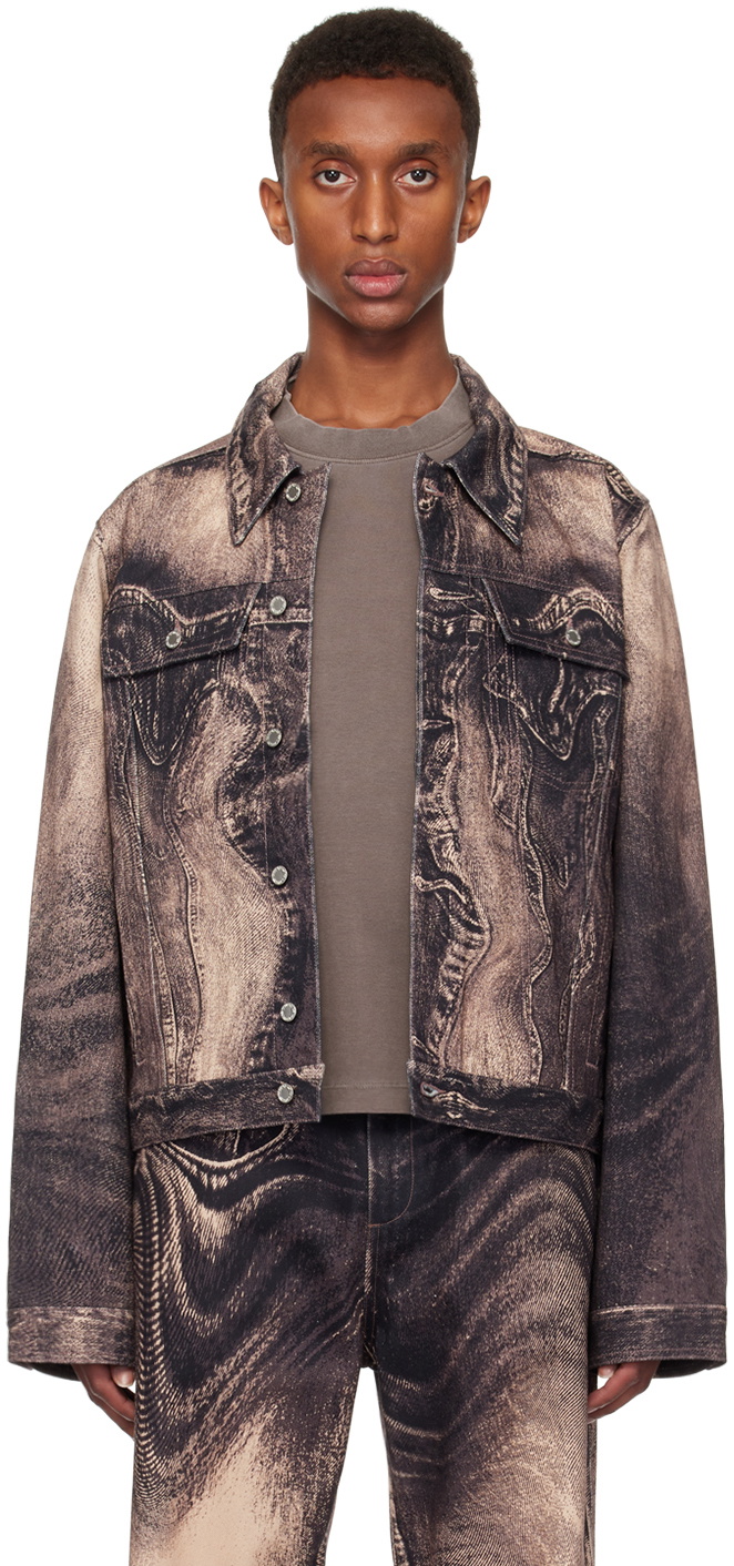 CAMPERLAB Pink Distorted Print Denim Jacket CamperLab
