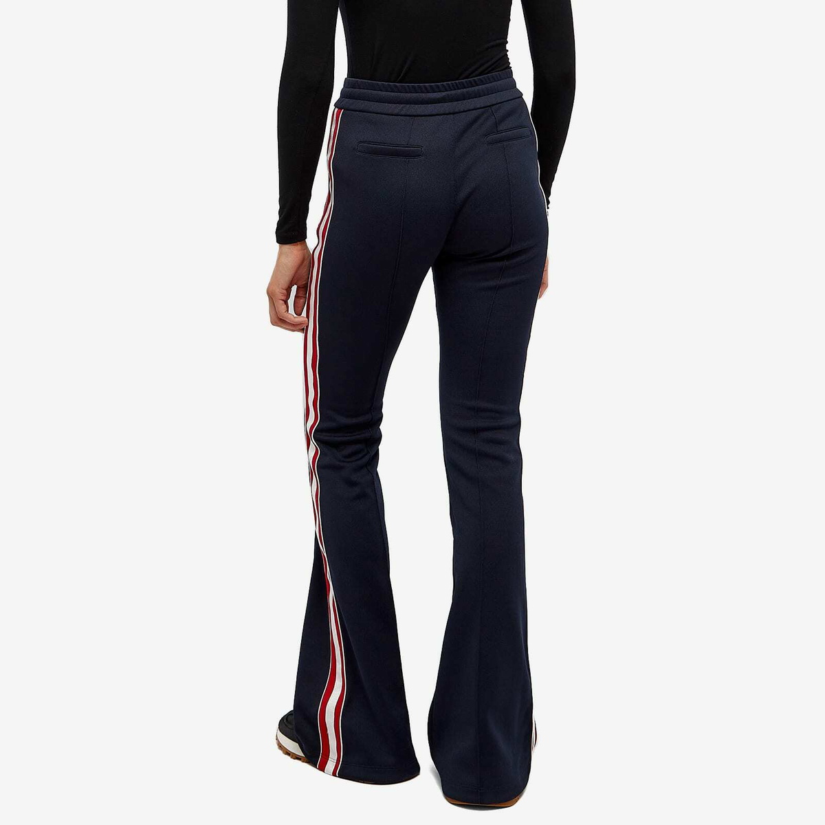 Balmain Women's Highrise Sporty Flare Pants in Blue Balmain