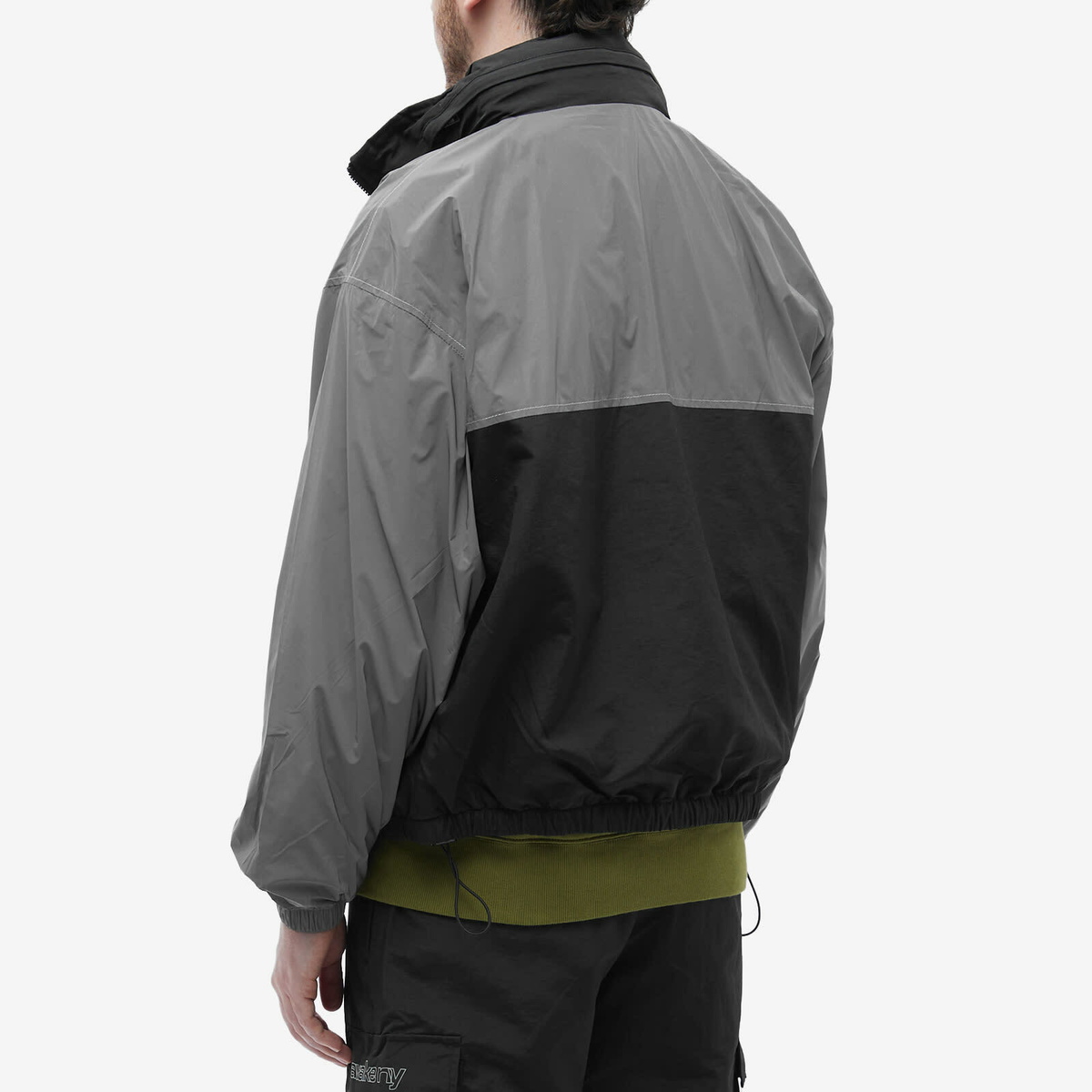 Awake NY Men's 3M Nylon Shell Jacket in Black/Silver Awake NY