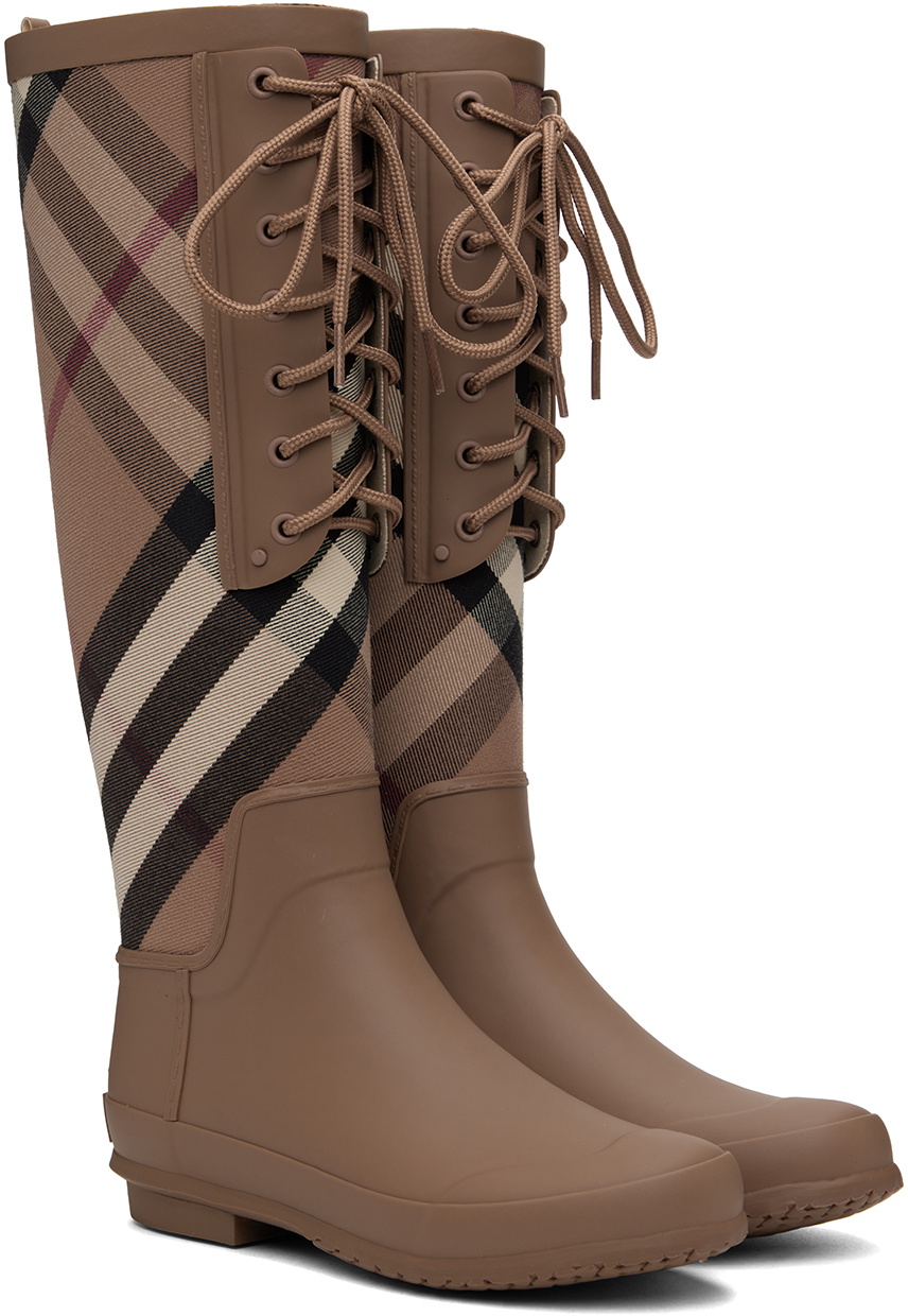 Burberry Brown Vintage Check Boots Burberry