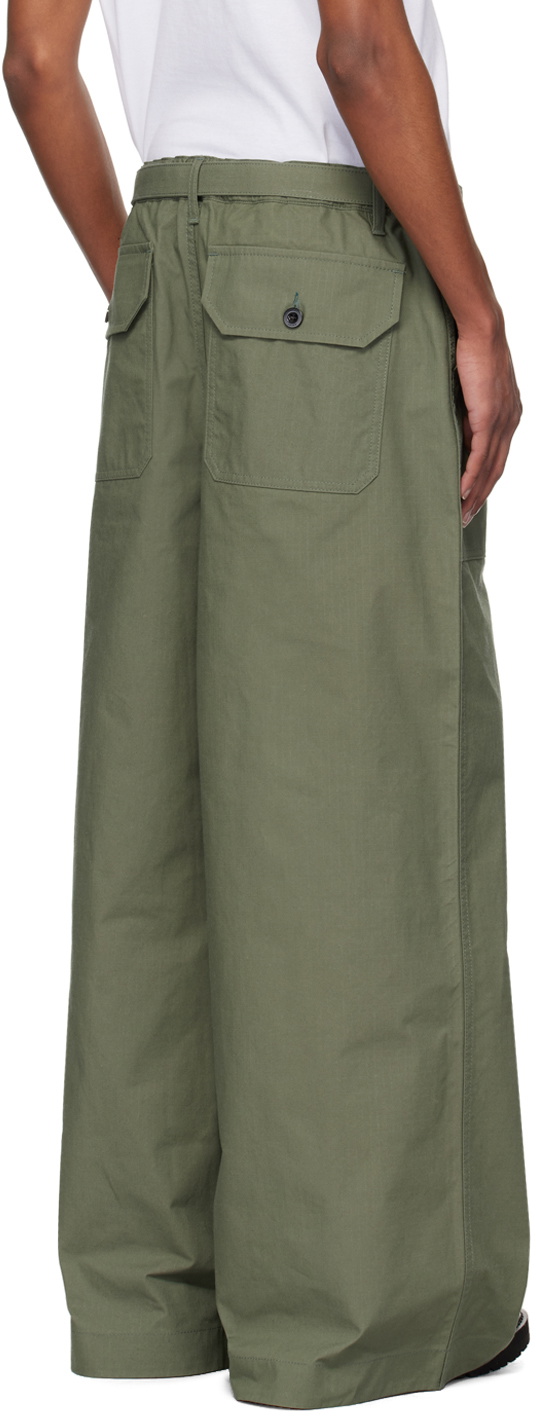 sacai Khaki Ripstop Trousers Sacai