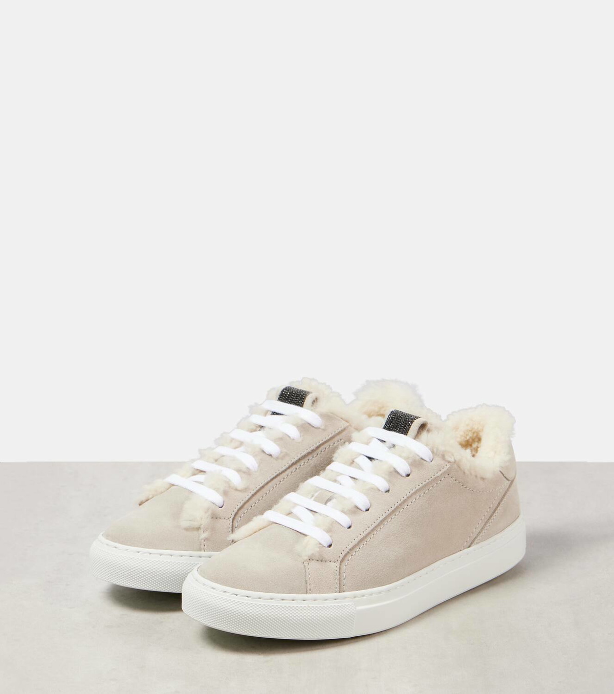 Brunello Cucinelli Shearling-lined suede sneakers Brunello Cucinelli