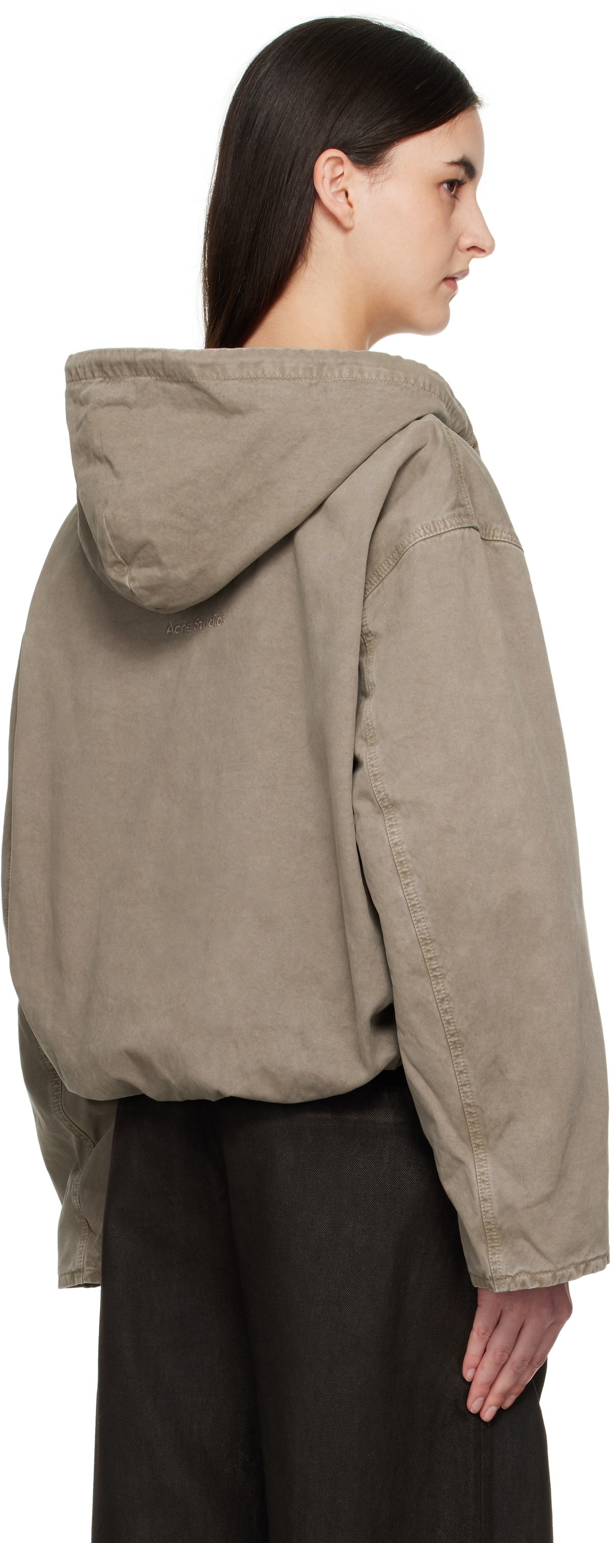 Acne Studios Gray Heavy Twill Bomber Jacket Acne Studios