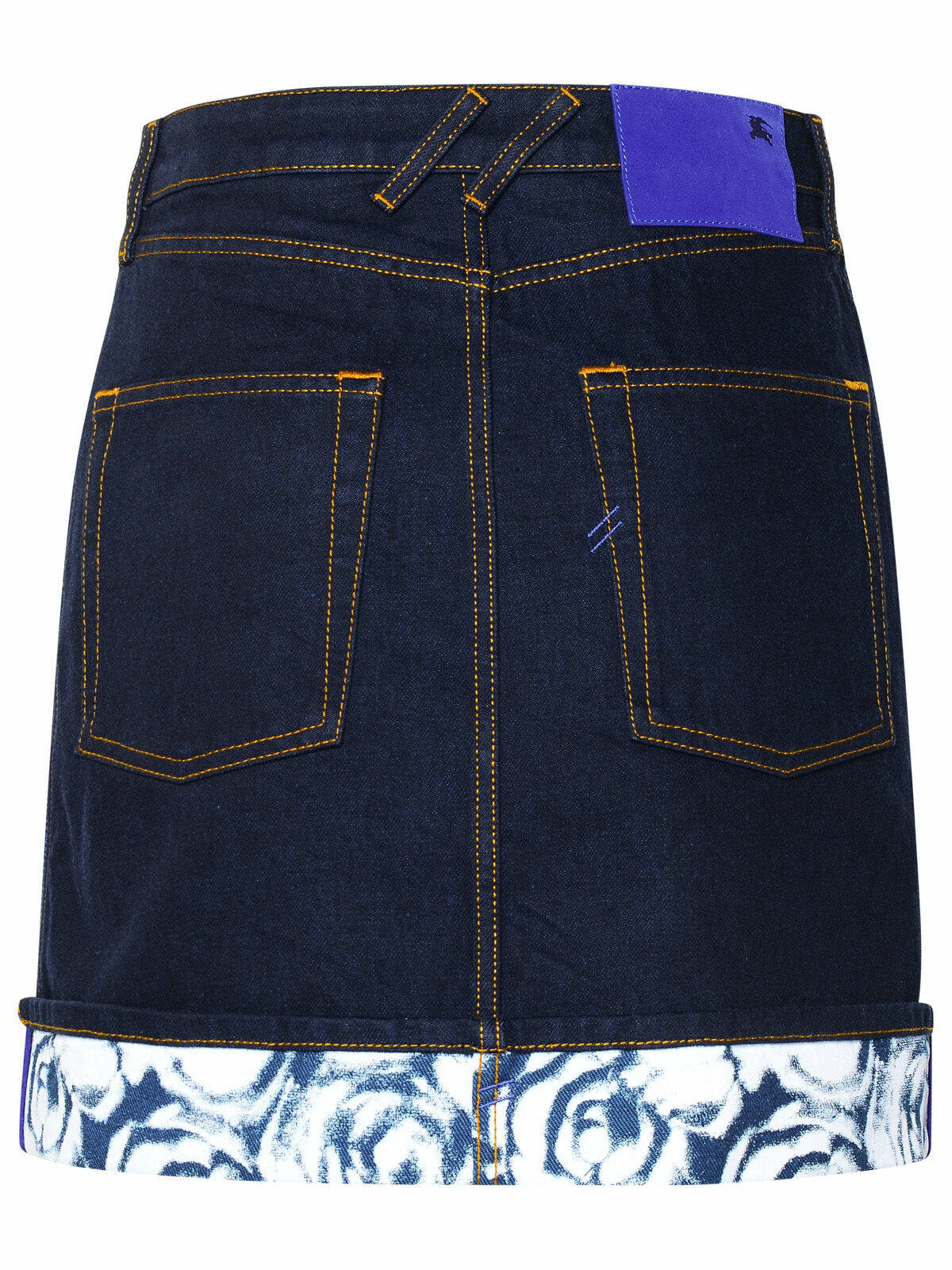 Burberry Indigo Blue Cotton Miniskirt Burberry