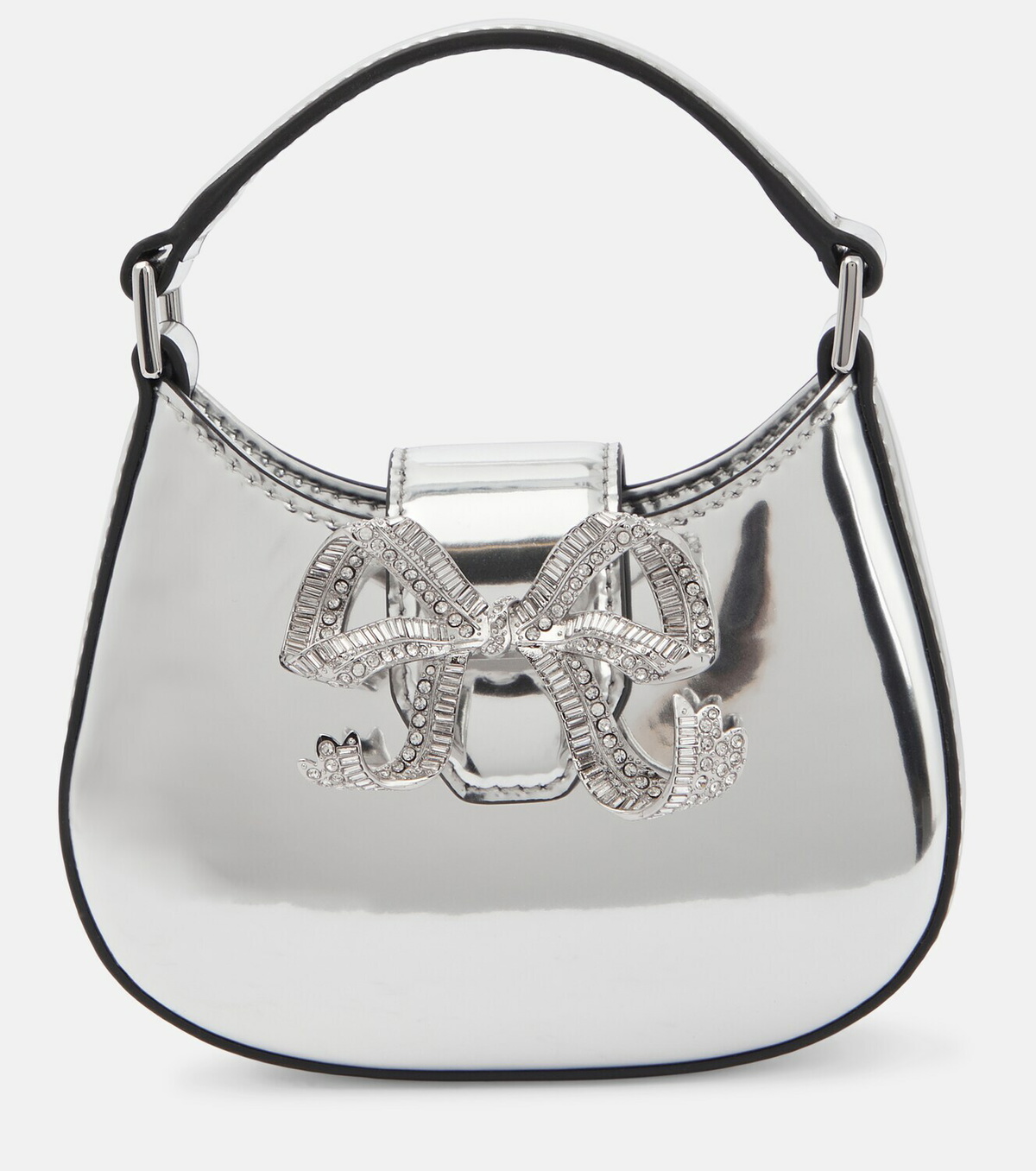 Self-Portrait The Bow Micro leather tote bag Self-Portrait