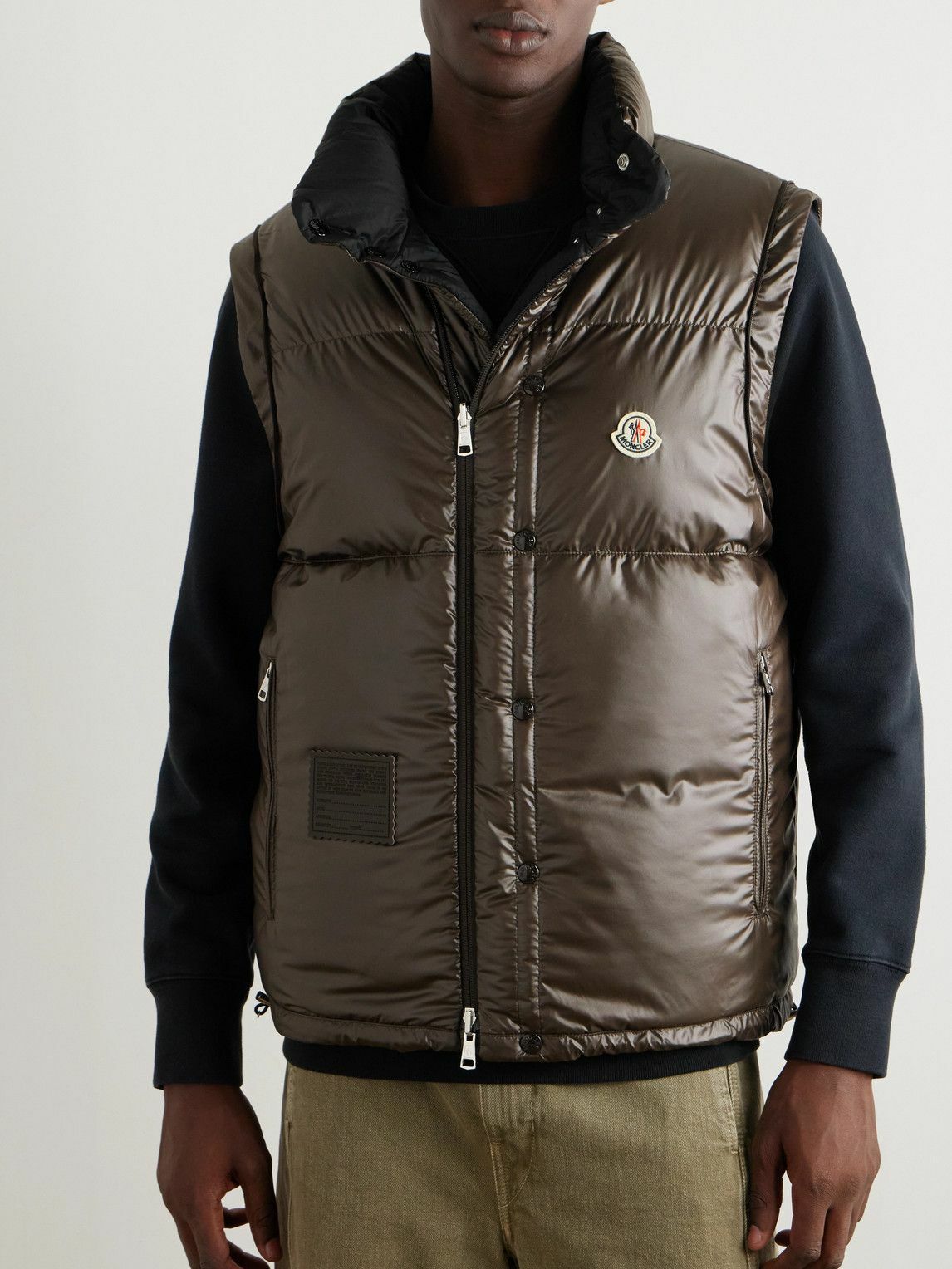 Moncler - Reversible Convertible Canvas-Trimmed Quilted Shell Down ...