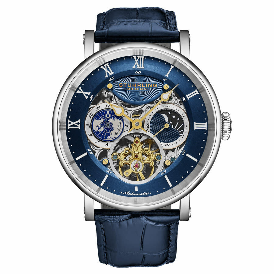 Stuhrling Original Legacy Chronograph Automatic Blue Dial Mens Watch ...