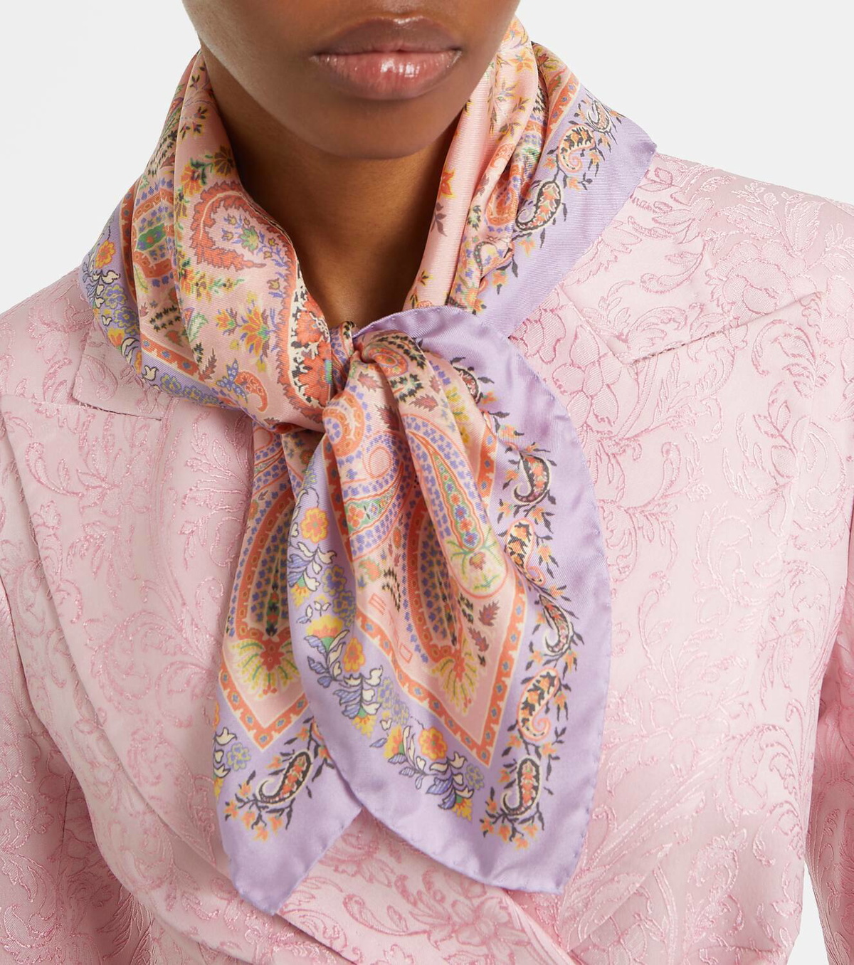 Etro Printed silk twill scarf Etro
