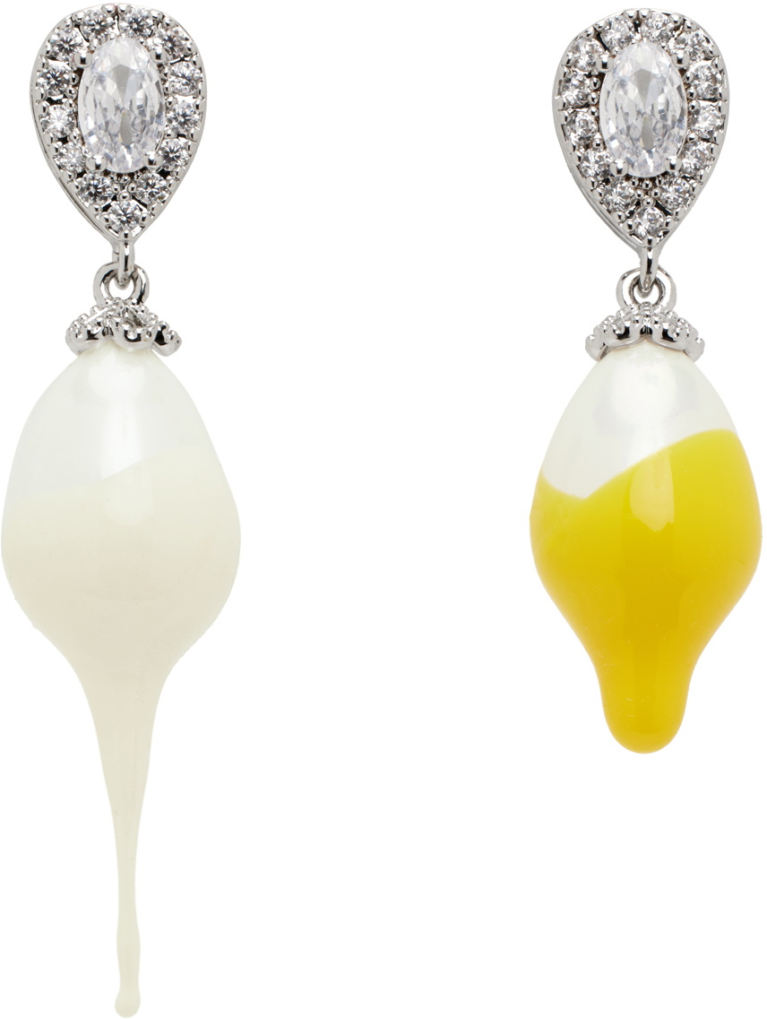Ottolinger Yellow & White Pearl Drop Earrings Ottolinger