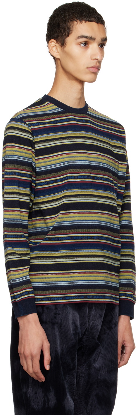 BEAMS PLUS Multicolor Striped Long Sleeve T-Shirt Beams Plus