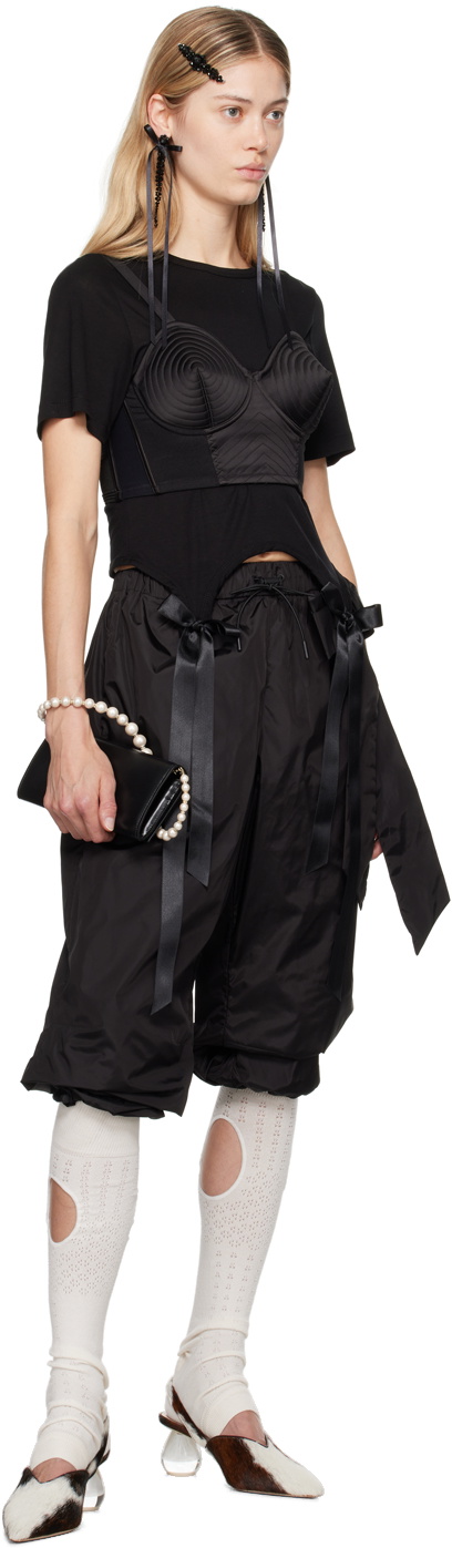 Simone Rocha Black Bow Ribbon Drip Earrings Simone Rocha