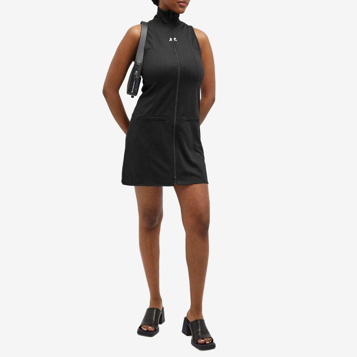 Courrèges Women's Interlock Tracksuit Dress in Black Courreges