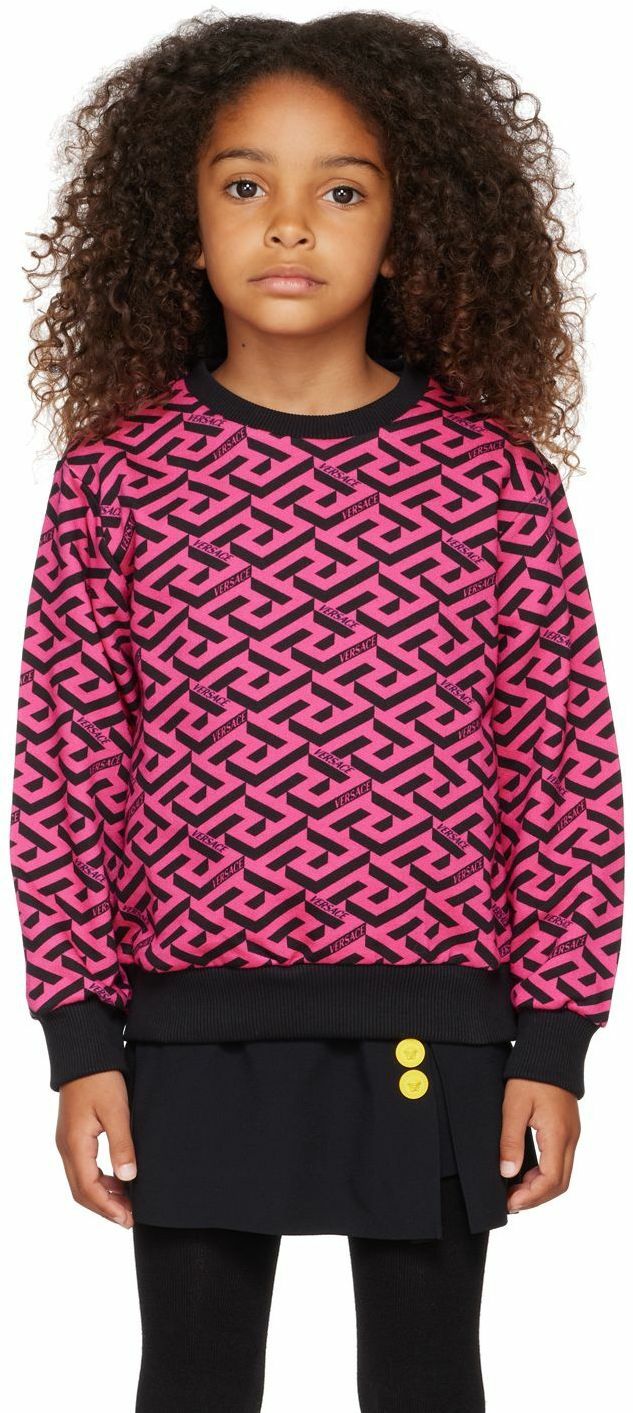 Versace Kids Pink 'La Greca' Sweater Versace