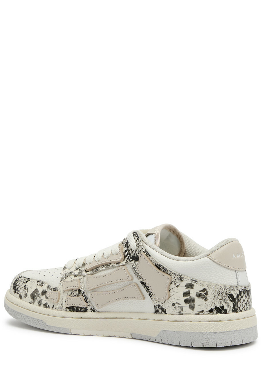 Amiri Skel Python-effect Leather Sneakers Grey Amiri