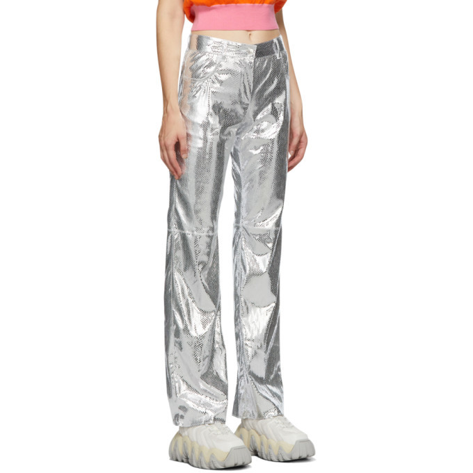 MSGM Silver Python Trousers MSGM