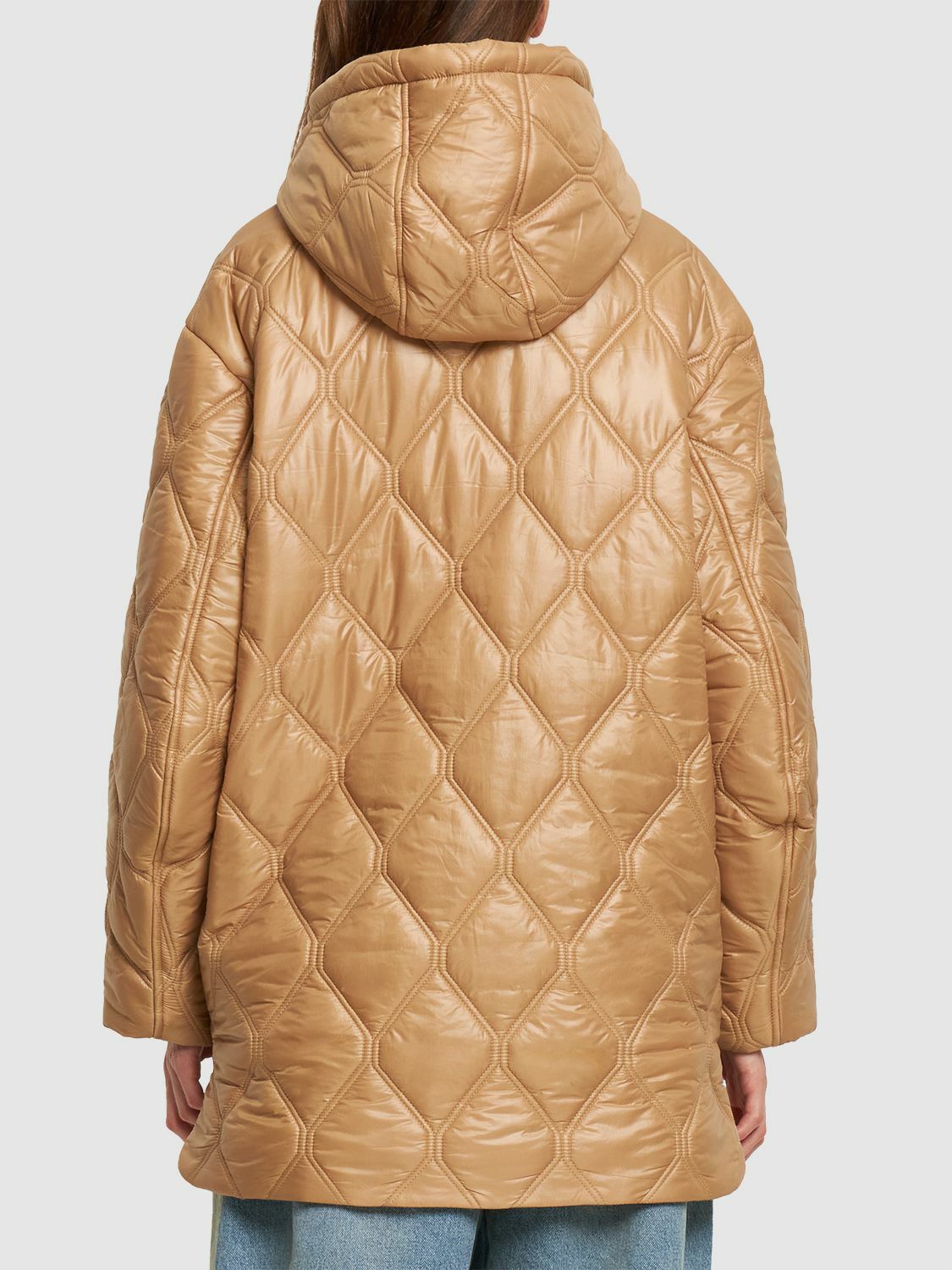 GANNI - Shiny Quilted Hooded Jacket GANNI