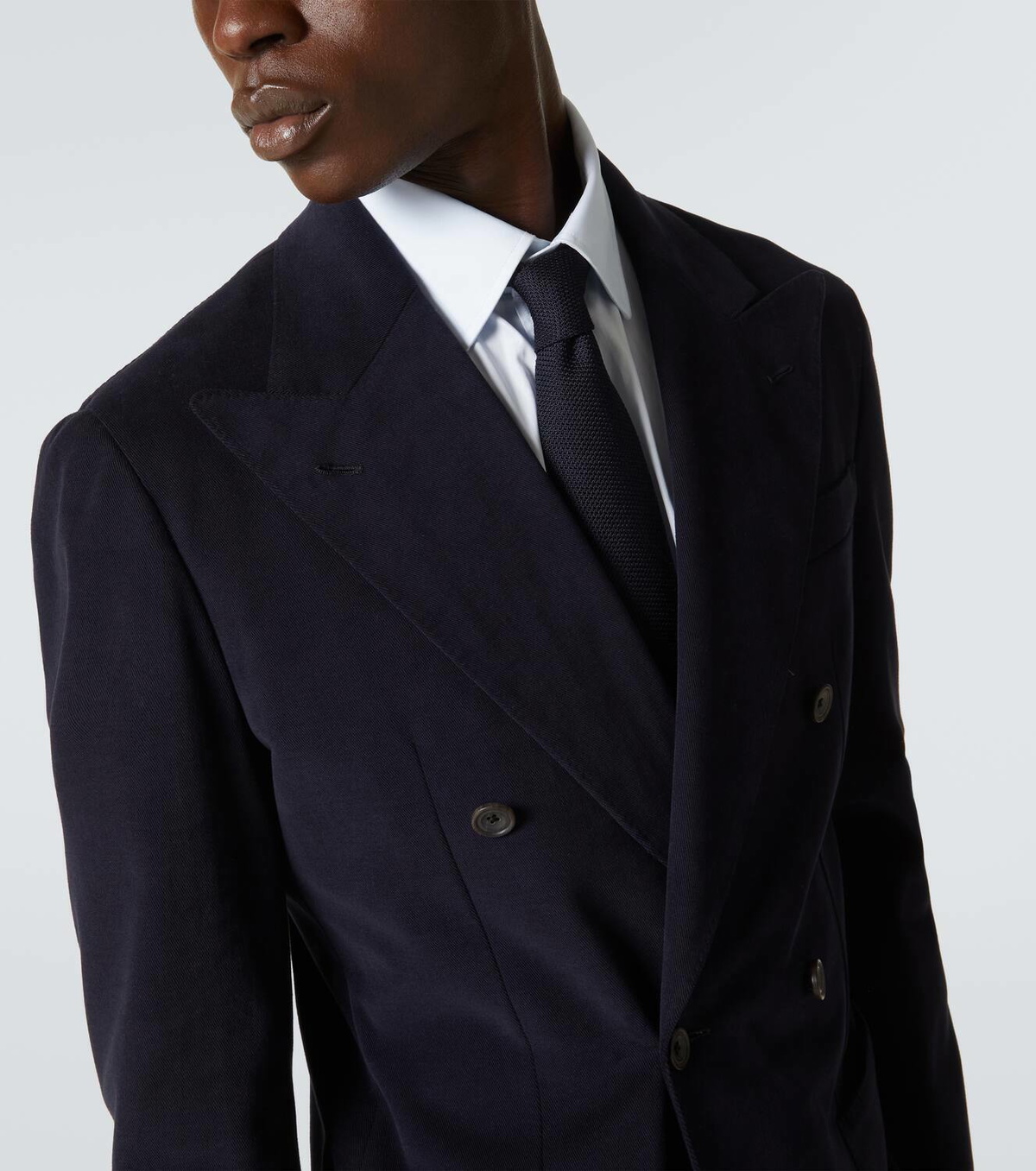 Thom Sweeney Double-breasted brushed cotton suit Thom Sweeney