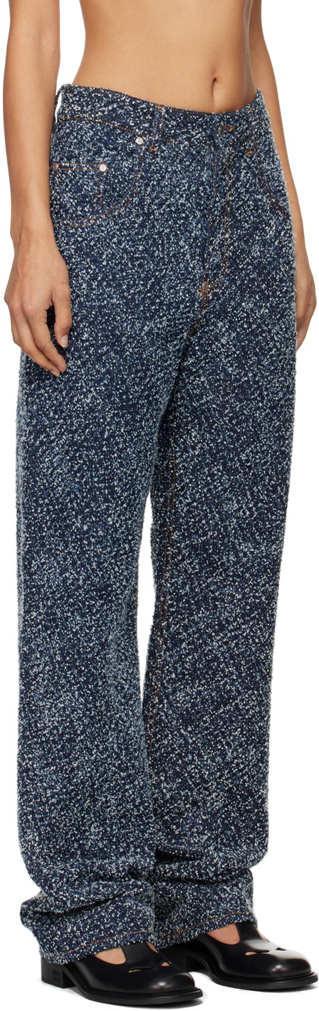 Stella McCartney Blue High-Rise Bouclé Jeans Stella McCartney