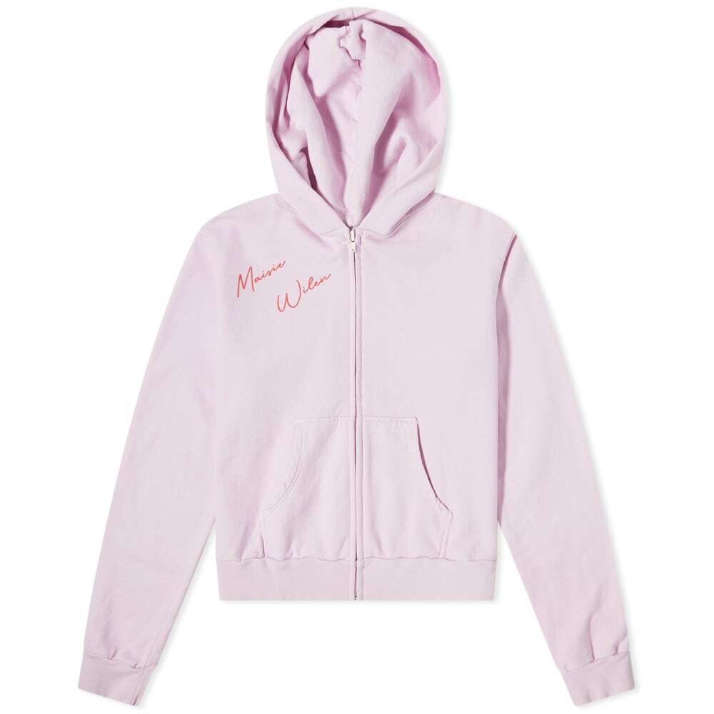 Maisie Wilen Women's Pop Logo Hood Crew Sweat in Pink Maisie Wilen