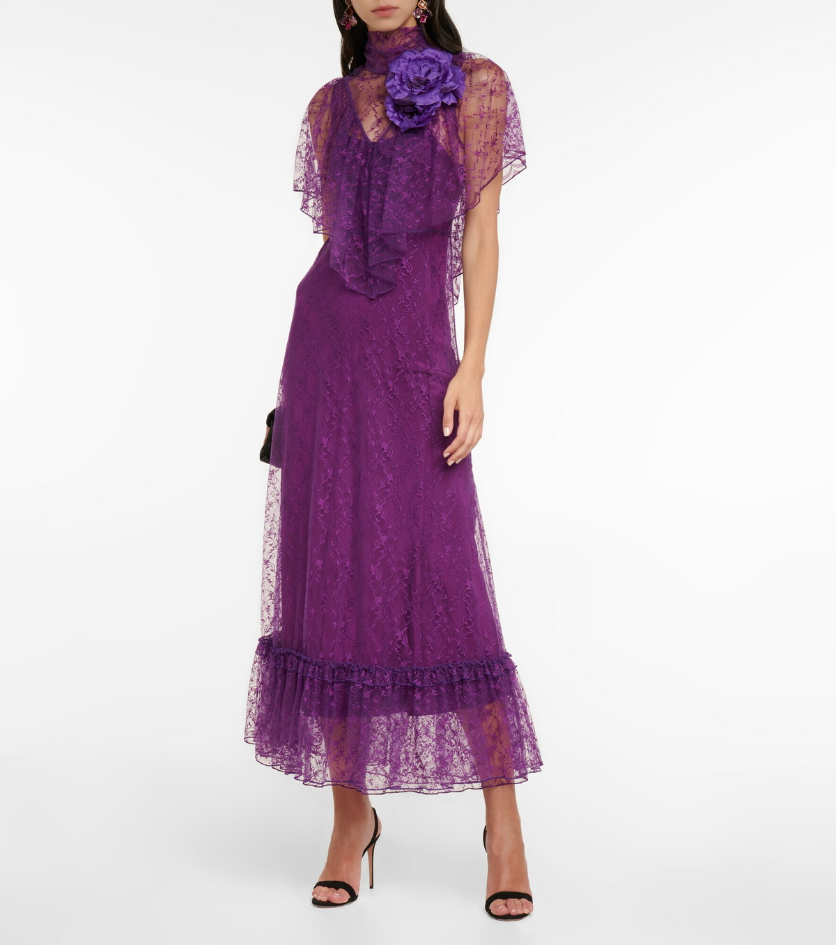 Rodarte - Appliquéd lace midi dress Rodarte