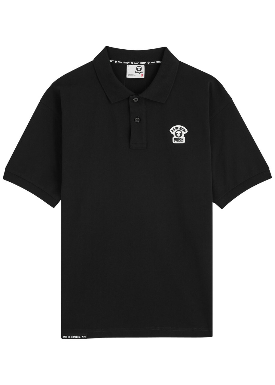 Aape Logo-appliquéd Cotton Polo Shirt Black AAPE by A Bathing Ape
