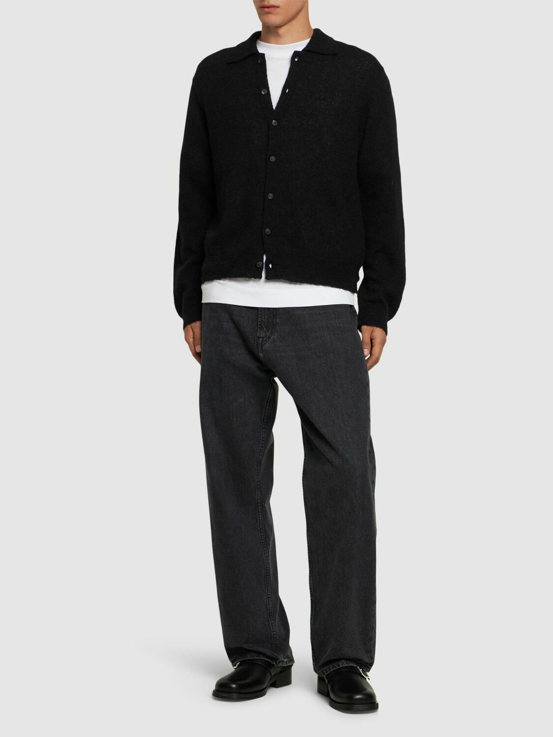 OUR LEGACY Evening Long-sleeve Knit Polo Cardigan Our Legacy
