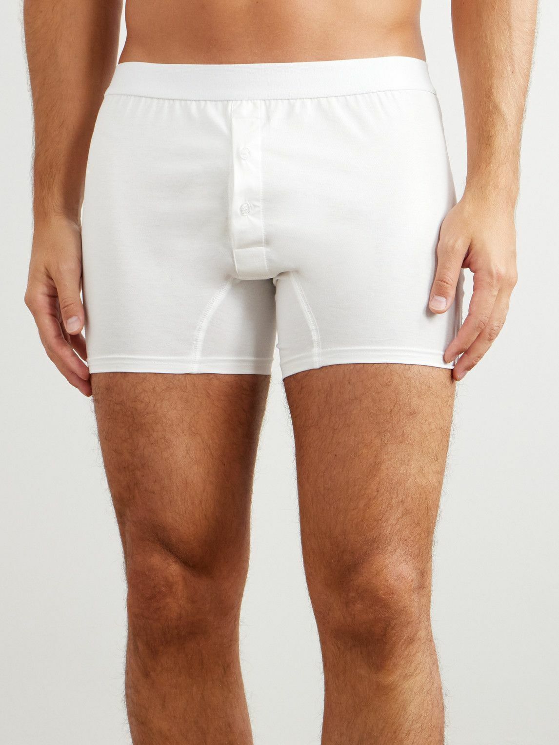 Håndværk - Pima Cotton-Jersey Boxer Briefs - White Handvaerk