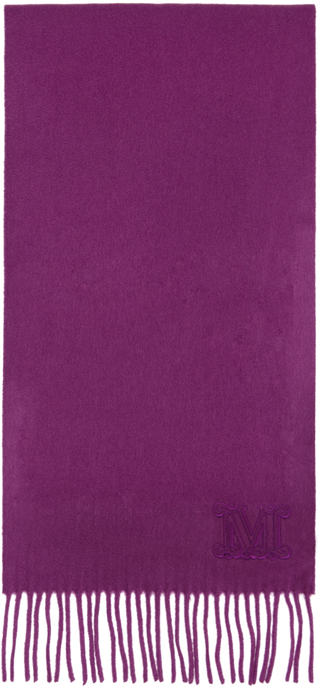 Max Mara Purple Fringed Scarf Max Mara