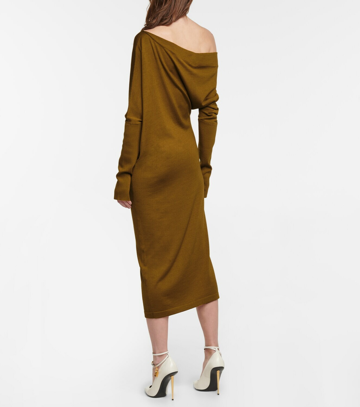 Tom Ford Draped cashmere and silk midi dress TOM FORD