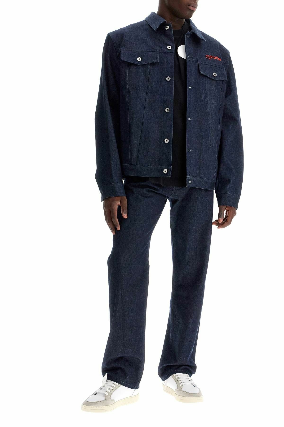 OFF-WHITE denim shirt jacket with button closure Blue Off-White