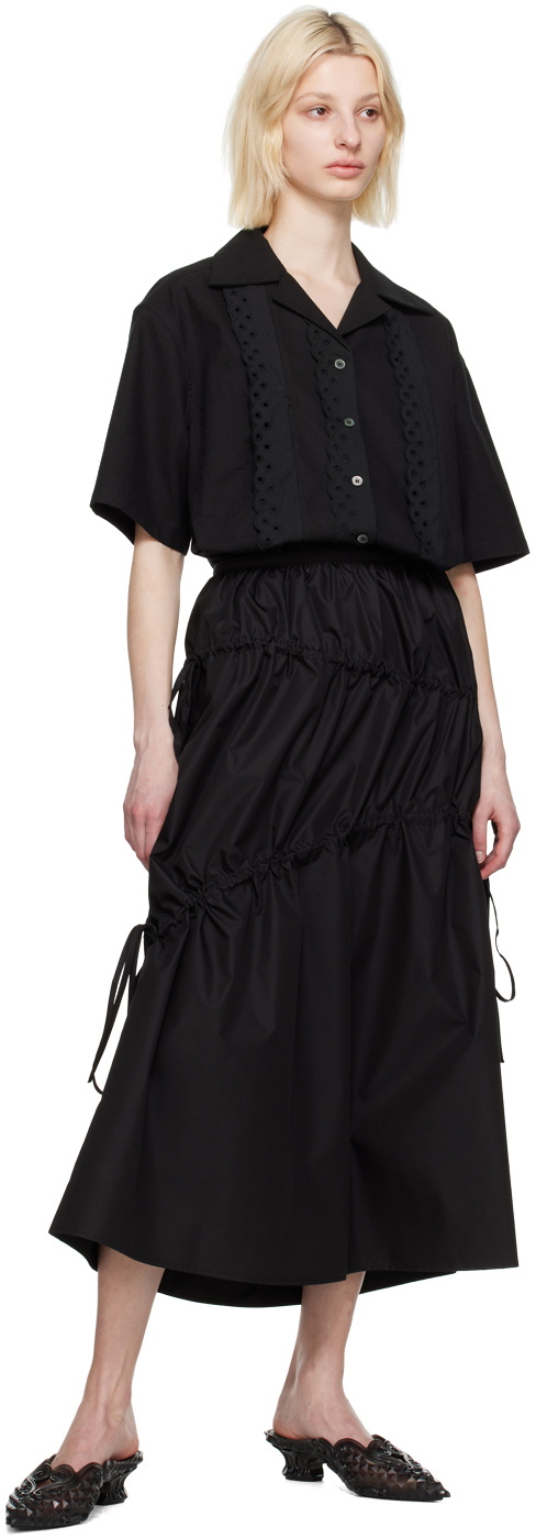 Kijun Black Drawstring Maxi Skirt Kijun
