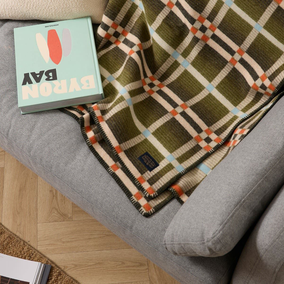 Pendleton Four Square Throw in Slide Mountain Olive Pendleton