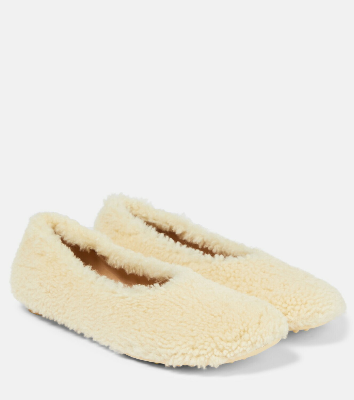Bottega Veneta Atomic shearling-trimmed ballet flats Bottega Veneta