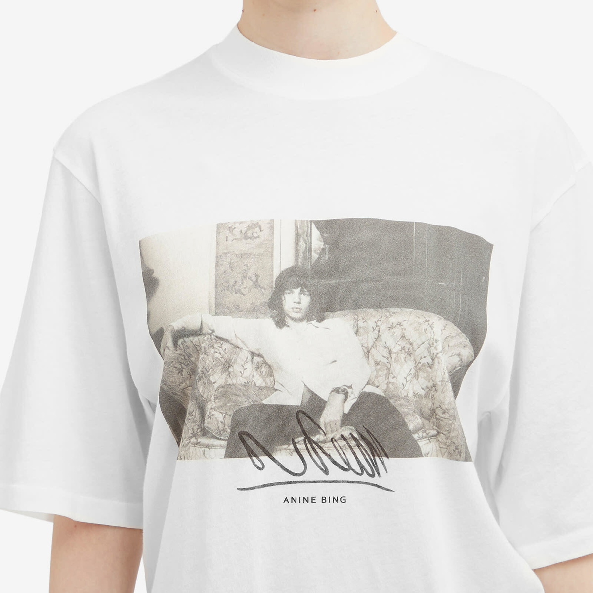 Anine Bing Women's Avi Mick Jagger T-Shirt in Ivory ANINE BING