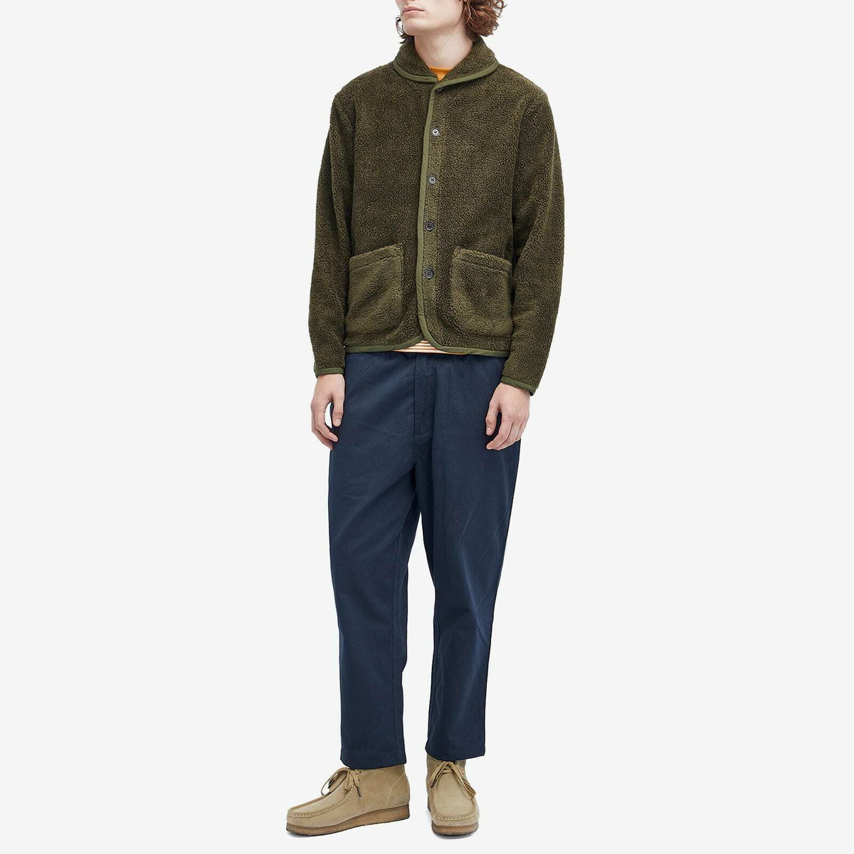 Universal Works Men's Mountain Fleece Lancaster Jacket in Olive ...
