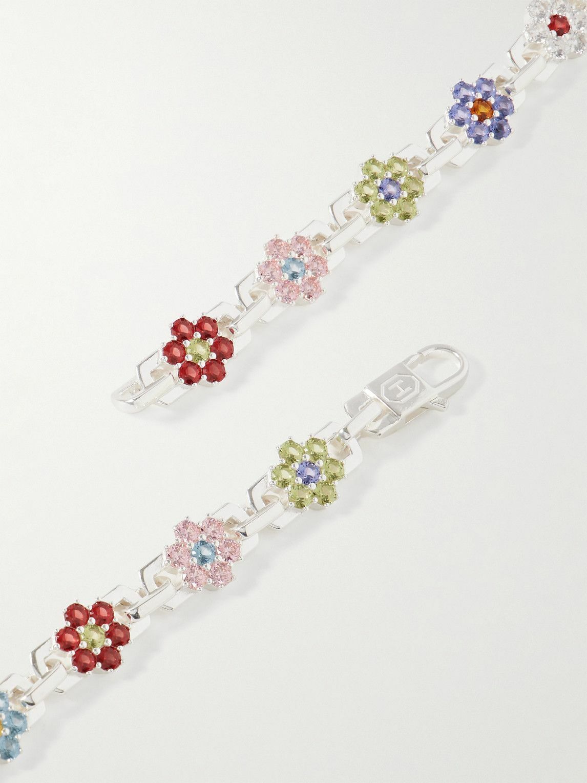 Hatton Labs - Daisy Sterling Silver Laboratory-Grown Crystal Necklace ...