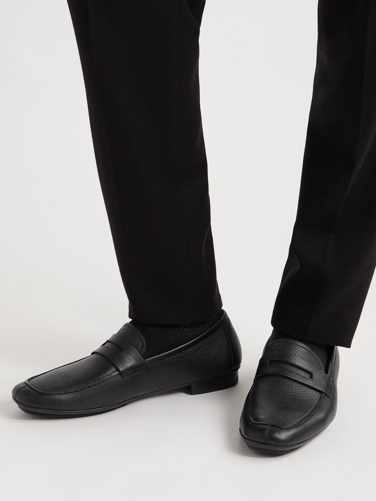 TOM FORD - Berrick Pebble-Grain Leather Penny Loafers - Black TOM FORD