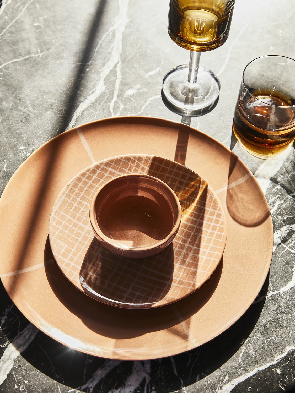 SERAX - Set Of 4 Amber Zuma Glass Tumblers Serax