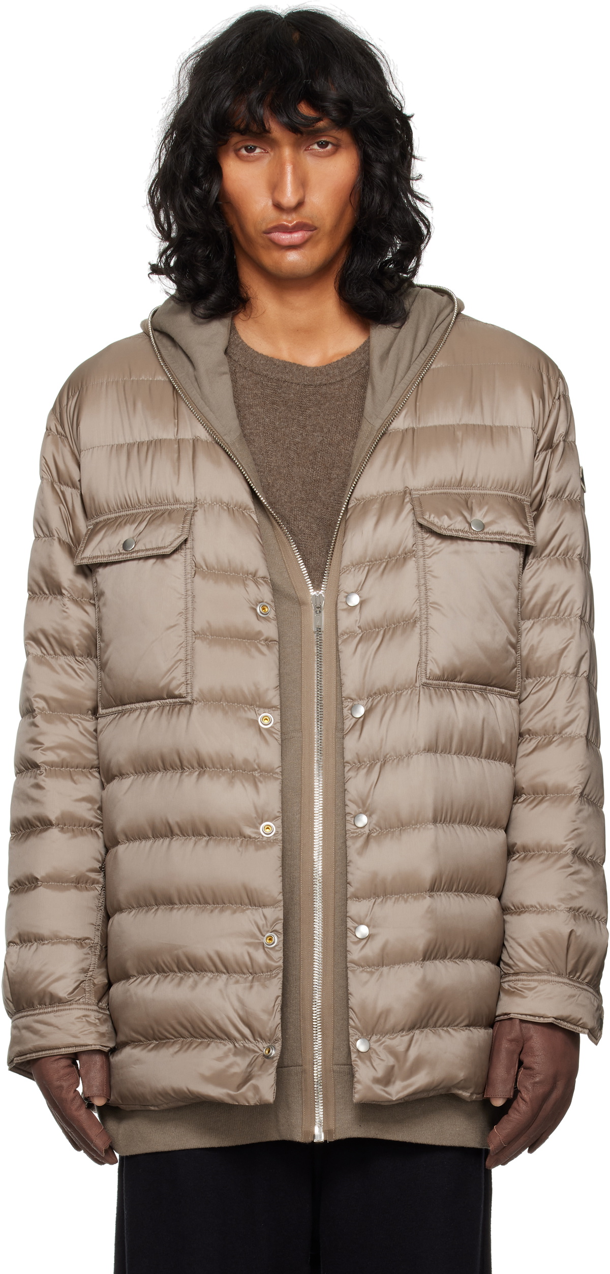 Rick Owens Moncler + Rick Owens Gray Outershirt Jacket Rick Owens