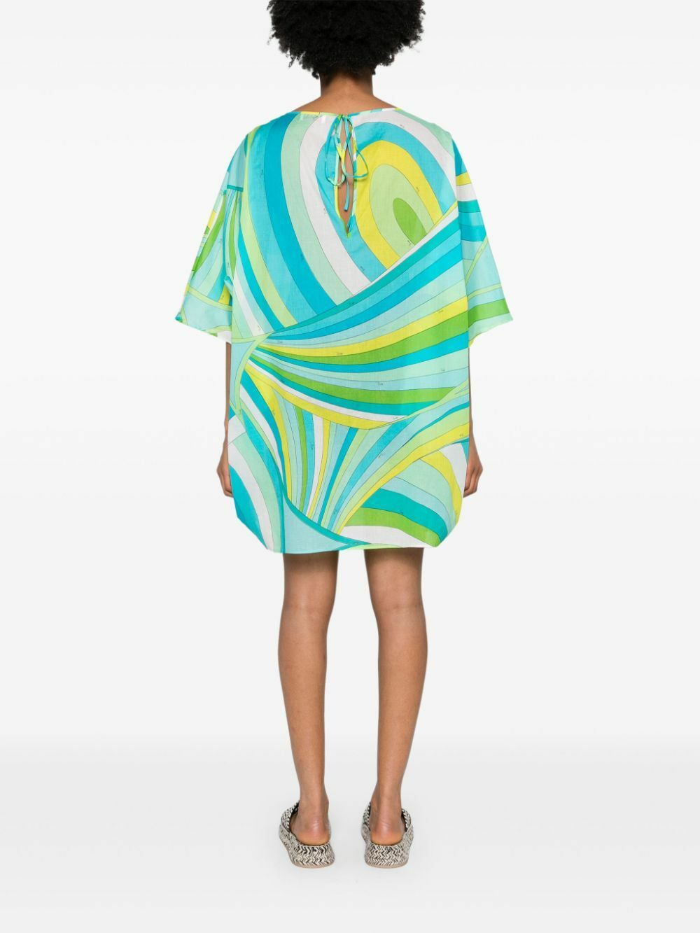 PUCCI Blue Iride-Print Cotton Dress Emilio Pucci
