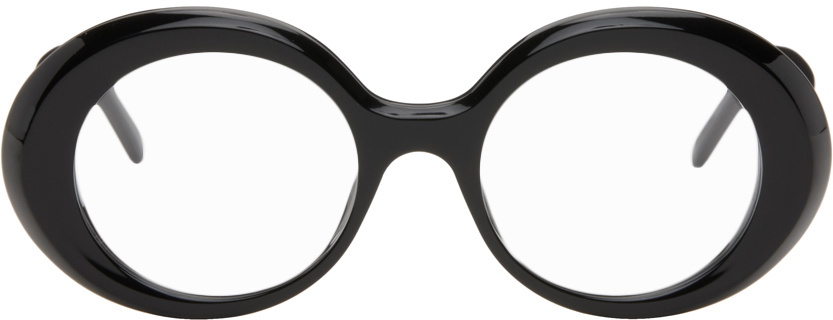 LOEWE Black Oversized Round Glasses Loewe